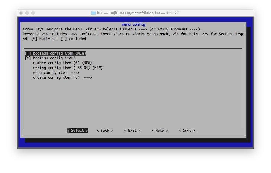 LTUI, 一个基于 lua 的跨平台字符终端 UI 界面库 - 链滴