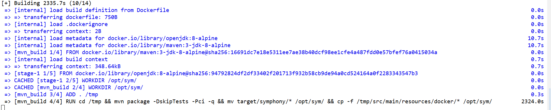 Sym docker 编译镜像一直 building 不结束 - 链滴