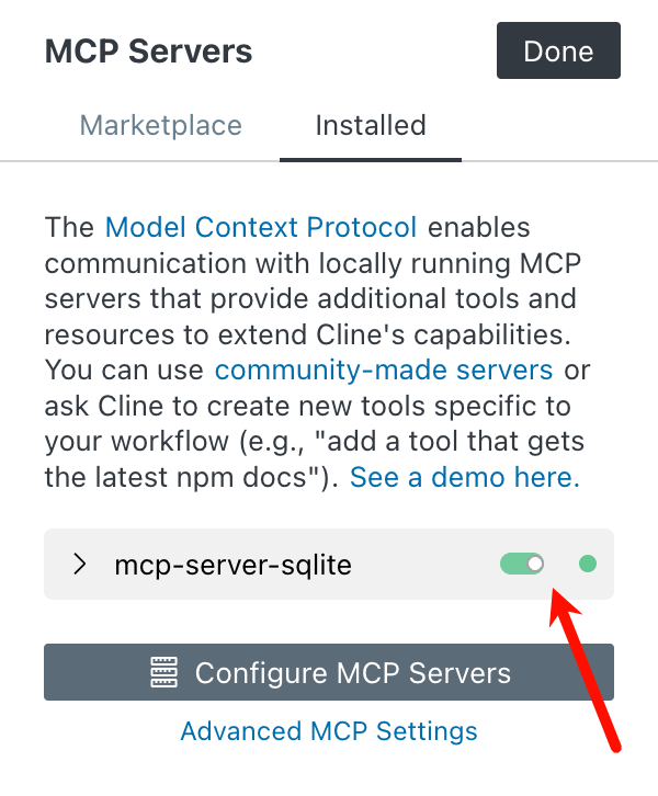 cline 插件搭建 mcp-sqlite 服务器 - 链滴